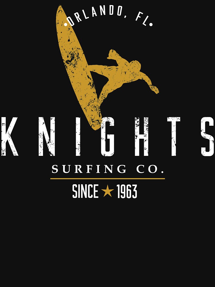 "Knights Surfing Company Black & Gold Ocean Alternative" T-shirt for ...