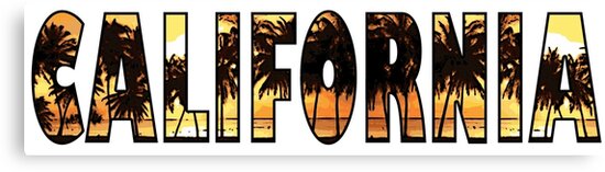 "California palm trees word art" Canvas Prints by artisticattitud ...