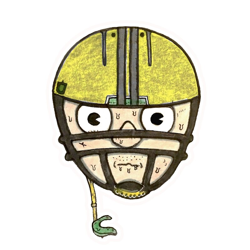"football head sweating cartoon man " by JustNukeIt | Redbubble