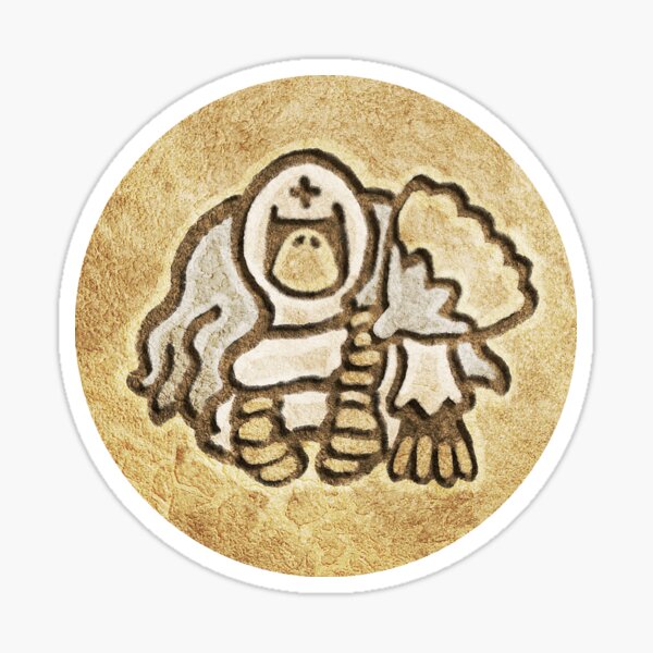 "Oranguru stone carving badge" Sticker for Sale by Skudde | Redbubble
