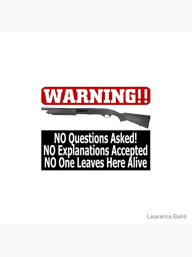 "No Questions Asked" Throw Pillow for Sale by lawrencebaird | Redbubble