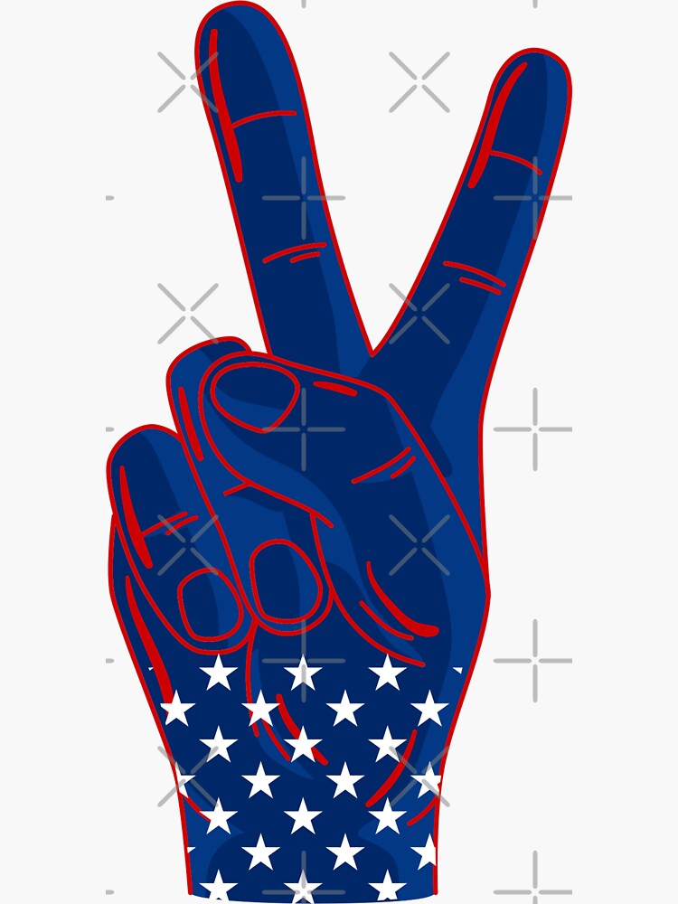 "Peace Sign Red White And Blue" Sticker by Vroomie | Redbubble