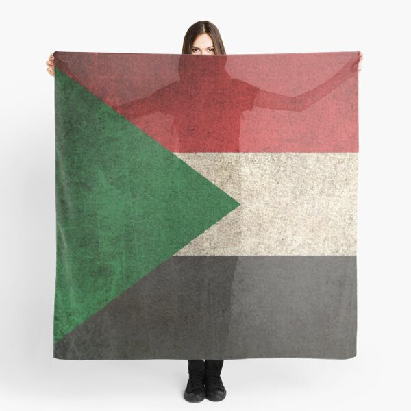 "Old and Worn Distressed Vintage Flag of Sudan" Scarf for Sale by ...