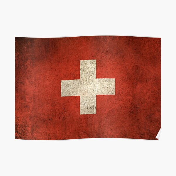 "Old and Worn Distressed Vintage Flag of Switzerland" Poster for Sale ...