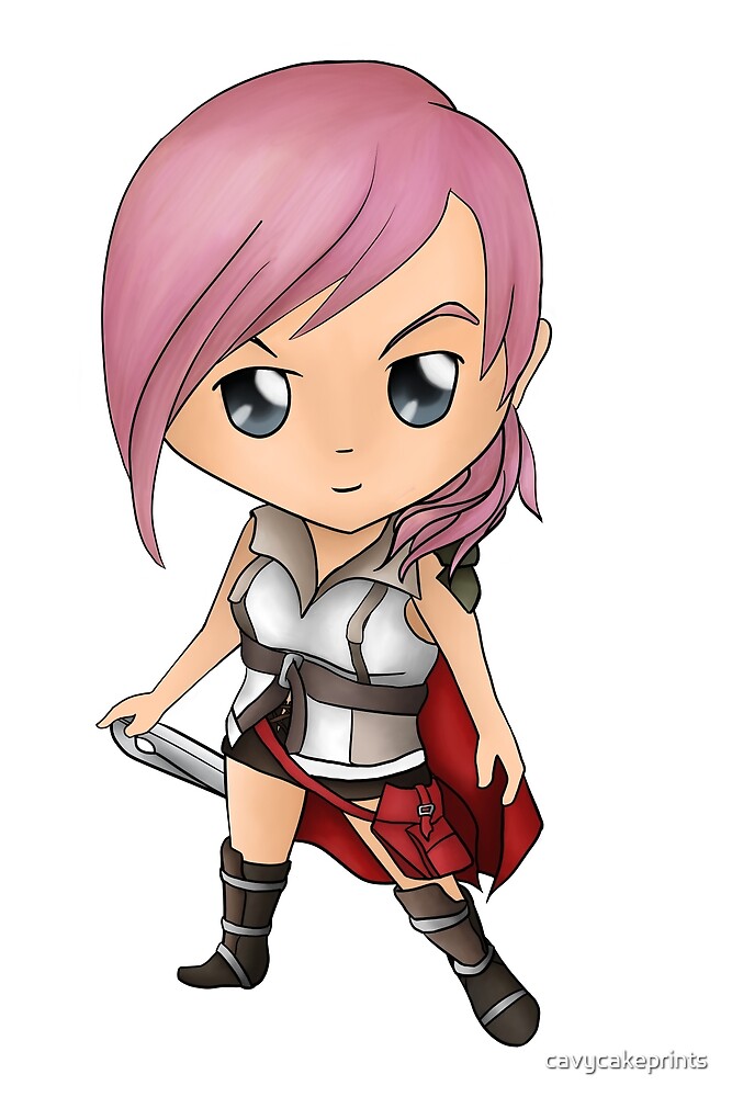 "Lightning Chibi (Final Fantasy 13)" by cavycakeprints | Redbubble