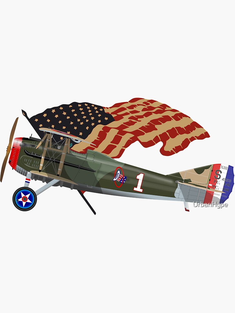 "Rickenbacker Spad XIII WWI Fighter Aircraft Plane " Sticker for Sale ...