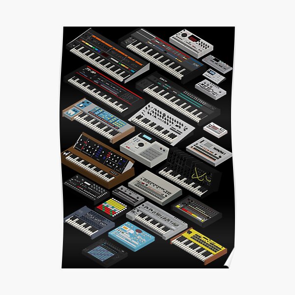"Synthesizer Musician and Collector" Poster for Sale by mewzeek-T ...