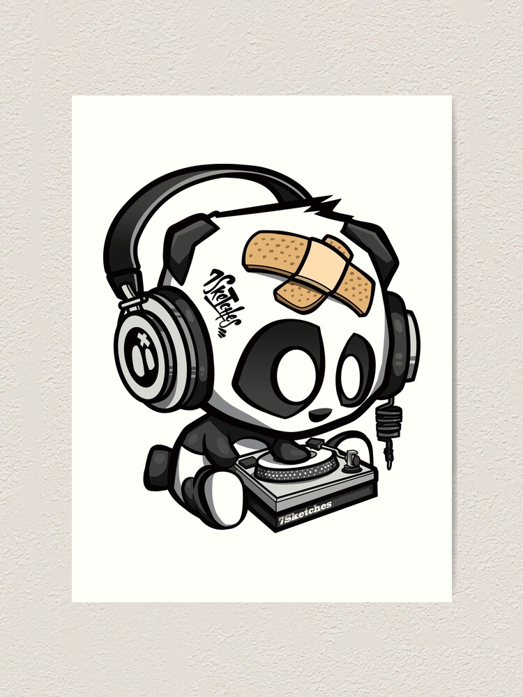 "7Sketches - DJ Panda" Art Print for Sale by 7sketches | Redbubble