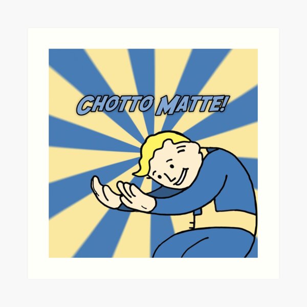 "Fallout Vault Boy - Chotto Matte!" Art Print by HarmooAlex | Redbubble