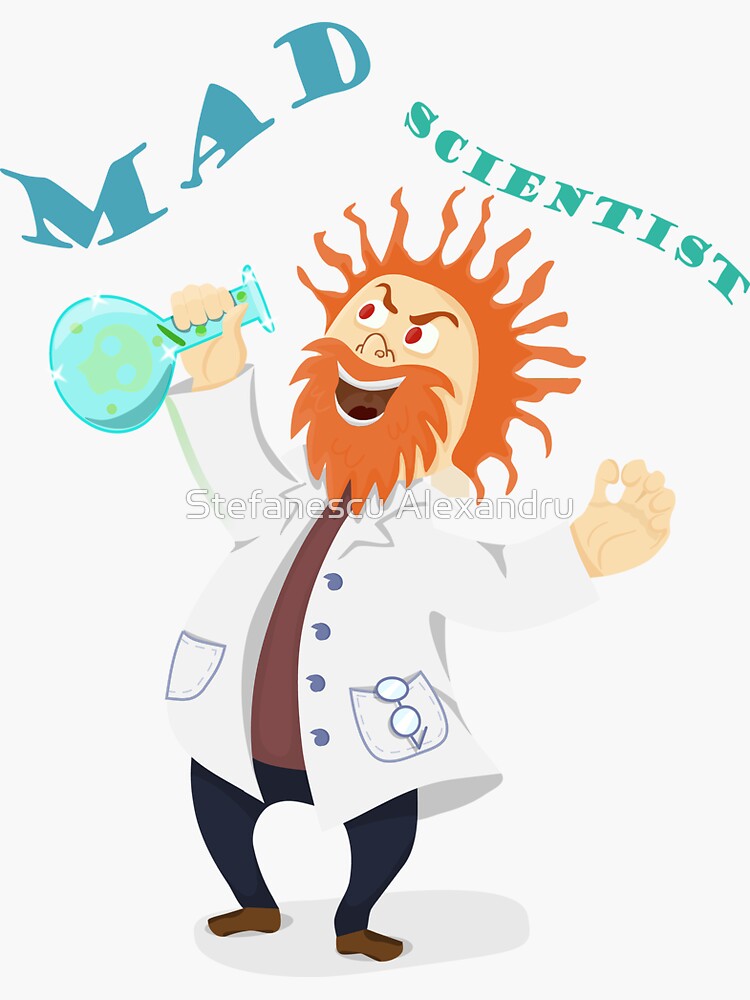 "Mad Scientist" Sticker for Sale by eufritz | Redbubble
