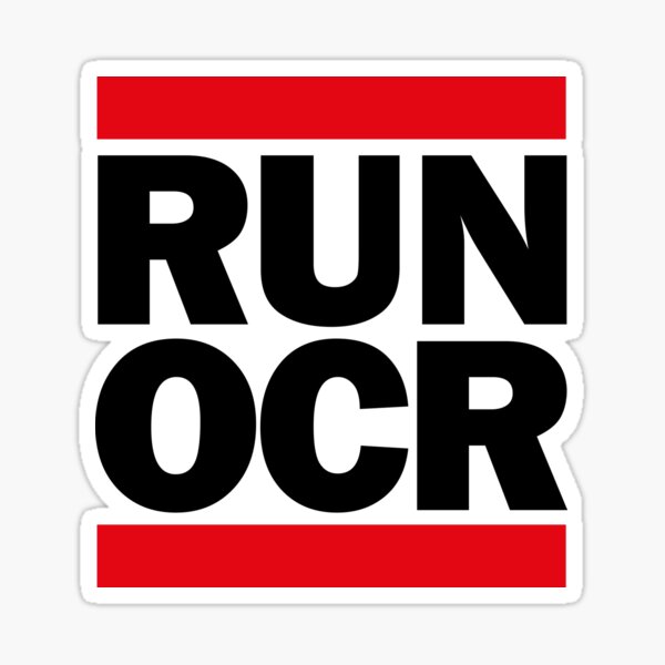 "RUN OCR " Sticker for Sale by pure-agony | Redbubble