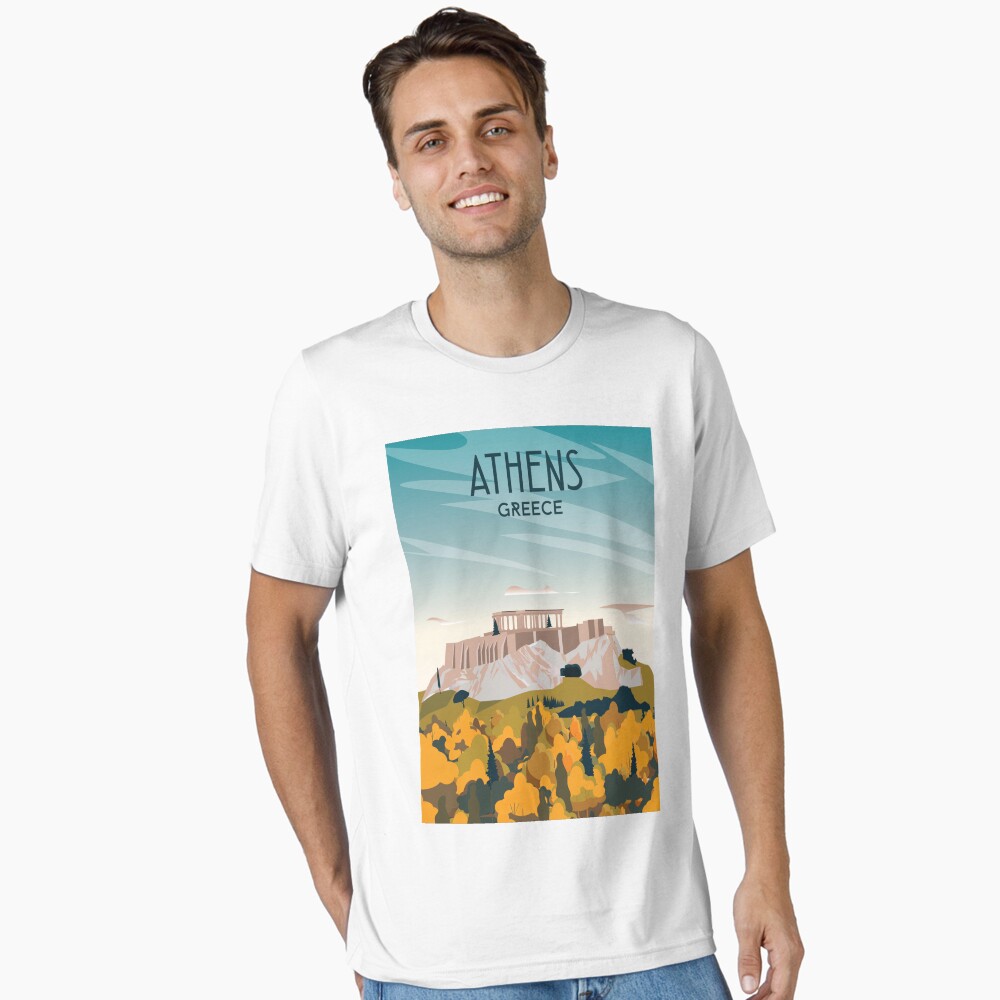 "Greece Travel Poster Athens Acropolis" Poster for Sale by ...