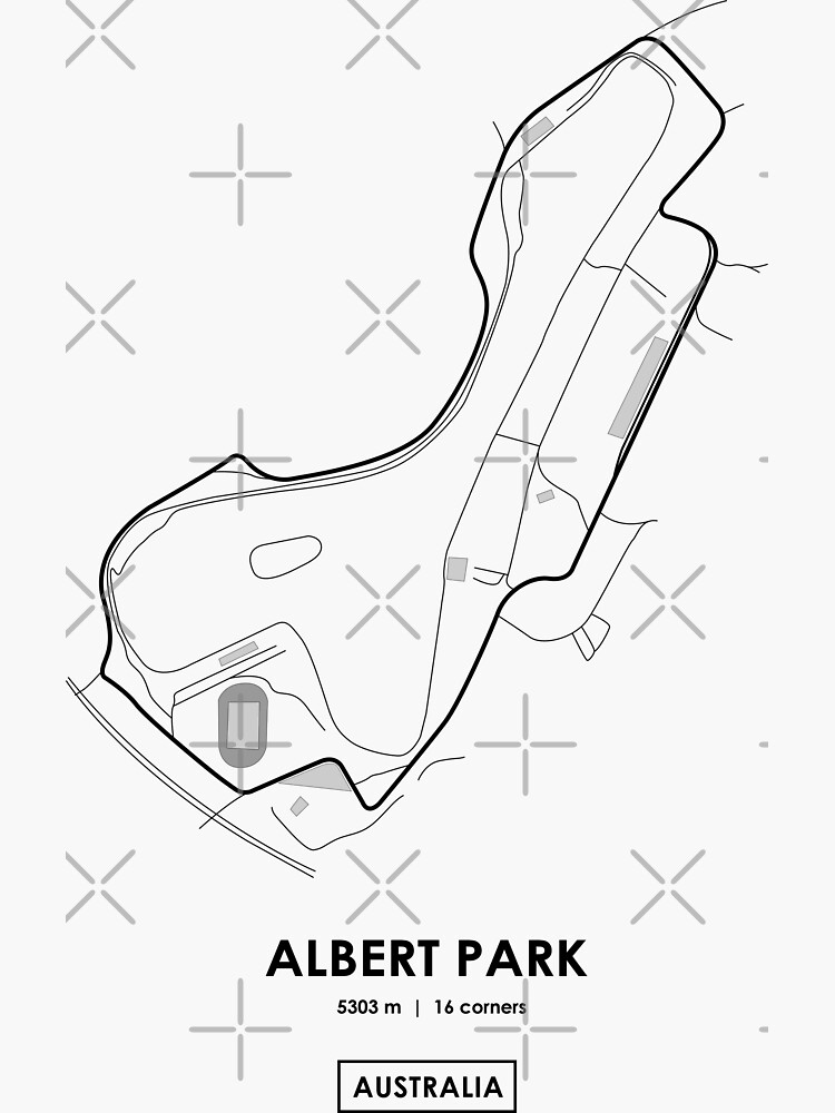 "Albert Park - Australia Track Map" Sticker for Sale by andreanastasio ...