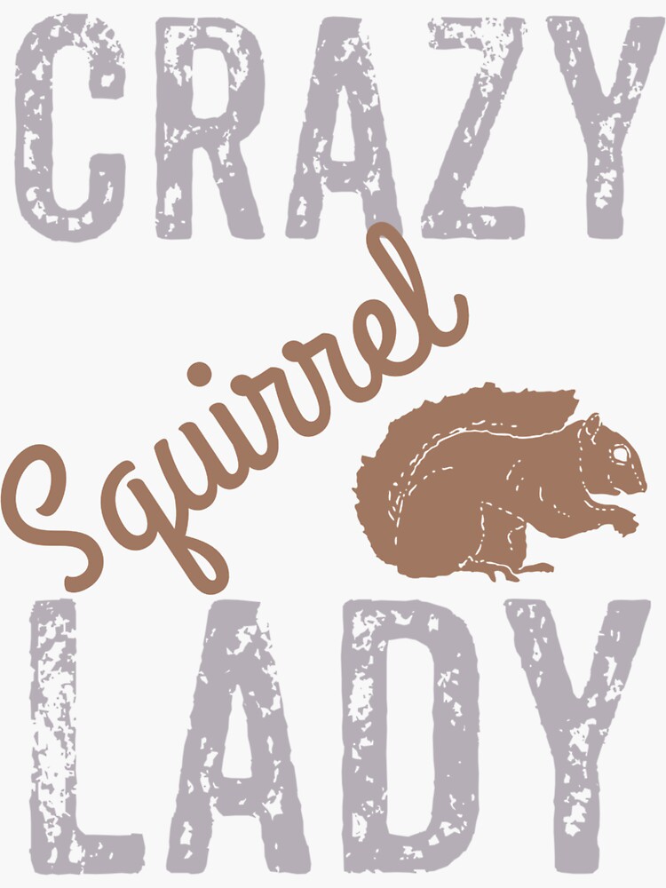 "Crazy Squirrel Lady, Squirrel Lover" Sticker by Designs4Less | Redbubble