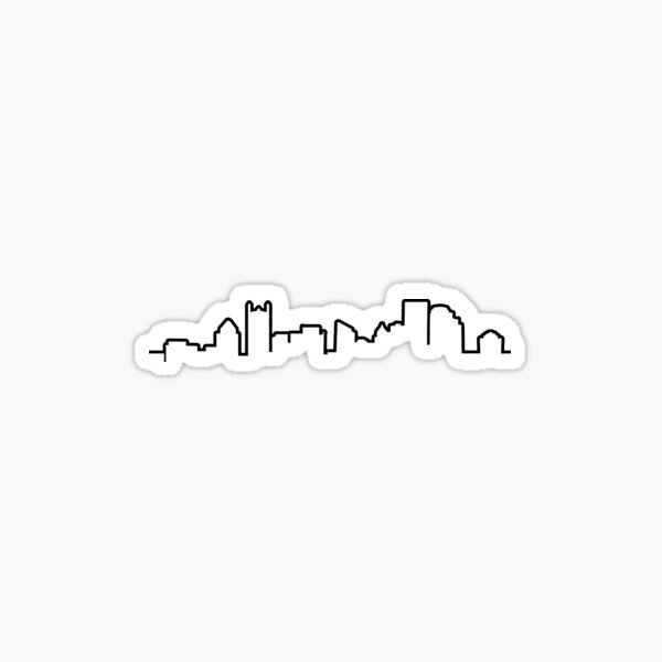 "Skyline Outline Black" Sticker for Sale by CrazyCityLady | Redbubble