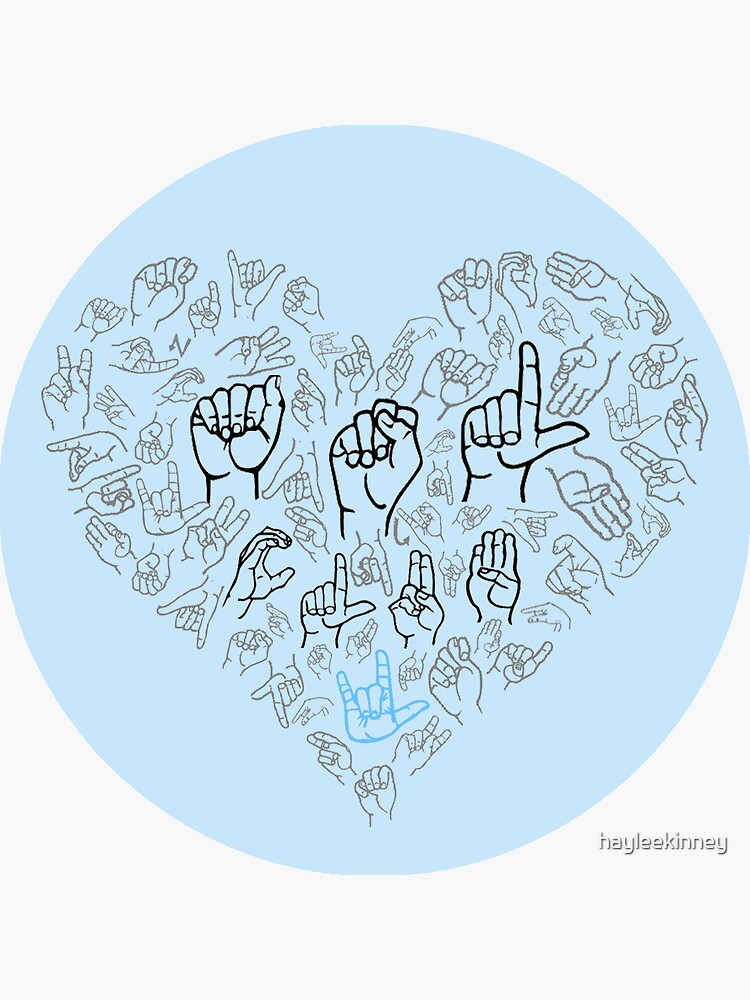 "ASL Heart" Sticker for Sale by hayleekinney | Redbubble
