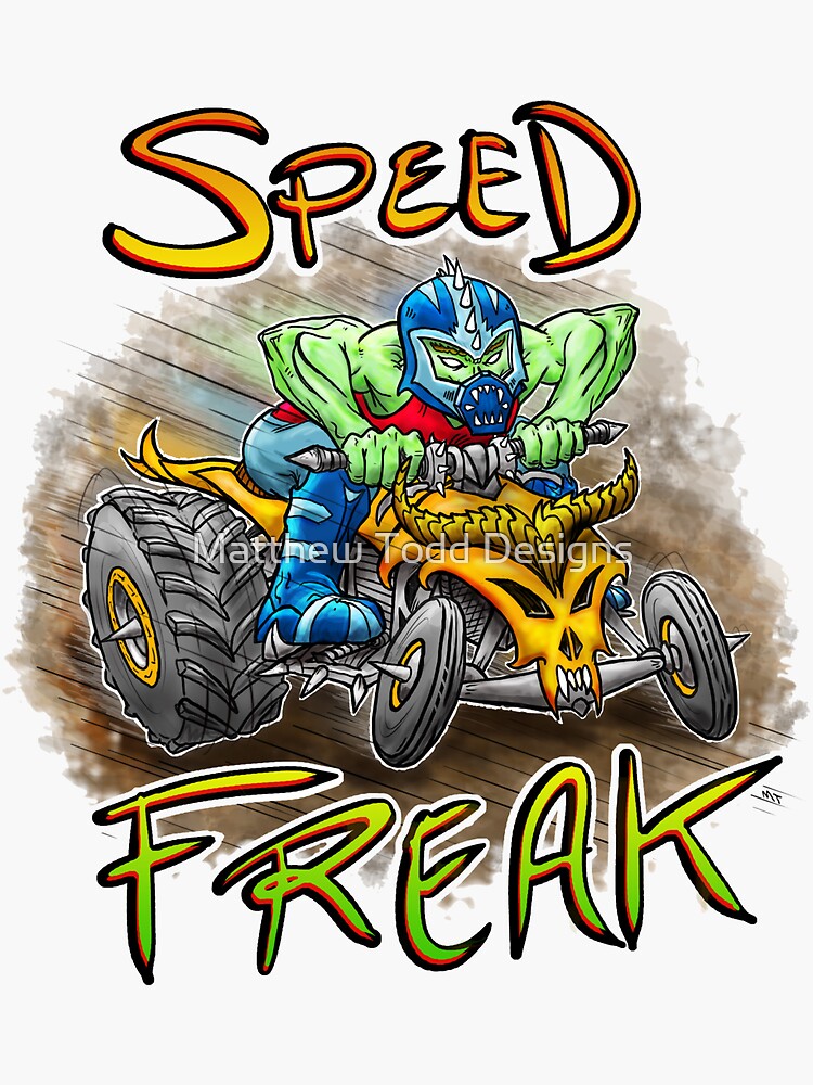 "Speed Freak" Sticker by MToddArt | Redbubble