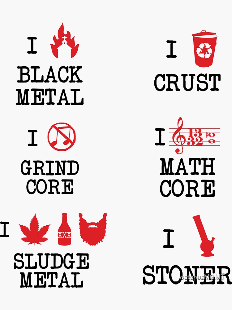 "Black Metal, Stoner, Sludge, Crust, Grindcore, mathcore sticker set ...