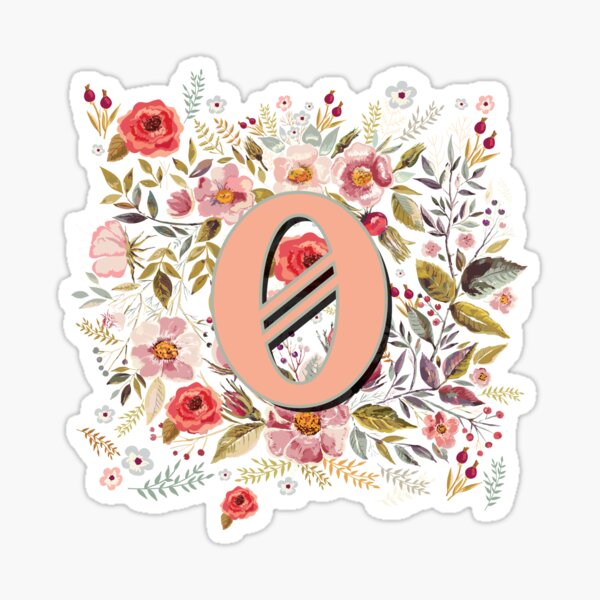 "Pink Letter O Monogram Feminine Flowers" Sticker for Sale by ...