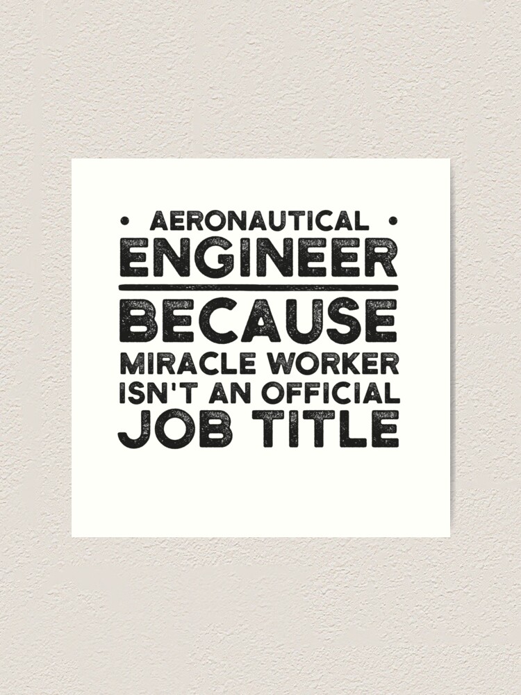 "Aeronautical Engineer Because Miracle Worker Isn't An Official Job ...