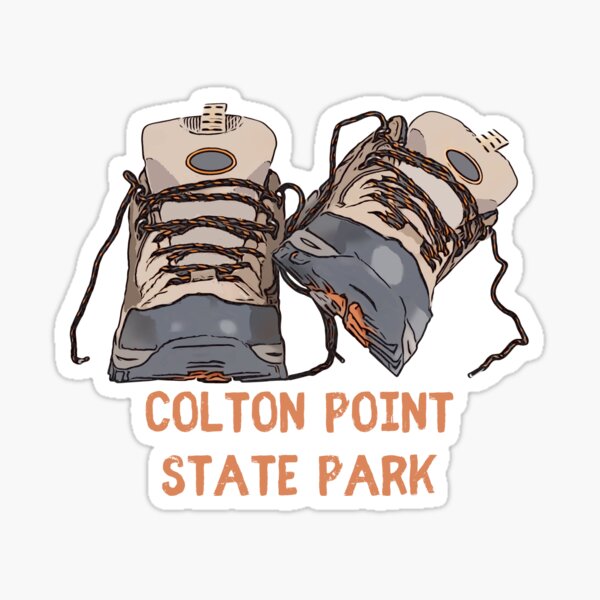 "Colton Point State Park Hiking Boots" Sticker by awkwarddesignco ...