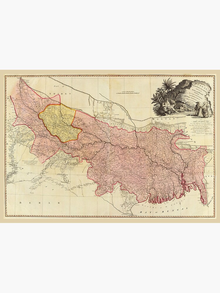 "Map of Bengal, Bahar, Oude and Allahabad, India by James Rennell (1786 ...