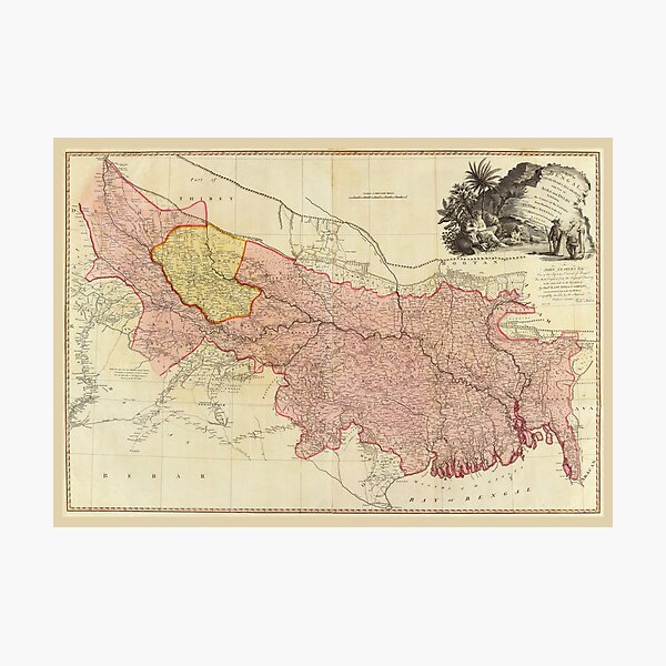 "Map of Bengal, Bahar, Oude and Allahabad, India by James Rennell (1786 ...