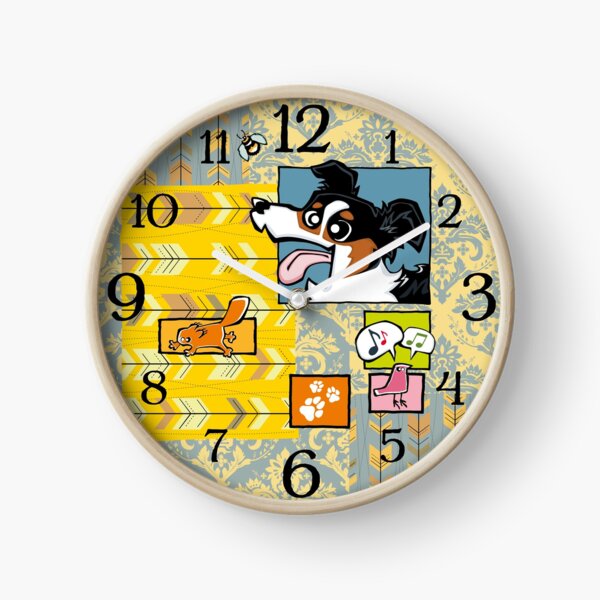 "Border Collie - Tricolour (Collage)" Clock for Sale by TheChicken ...