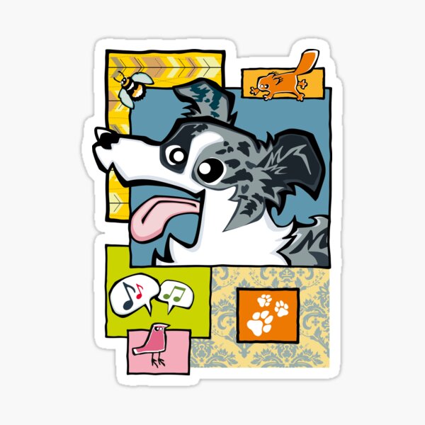"Border Collie - Blue Merle (Collage)" Sticker for Sale by TheChicken ...
