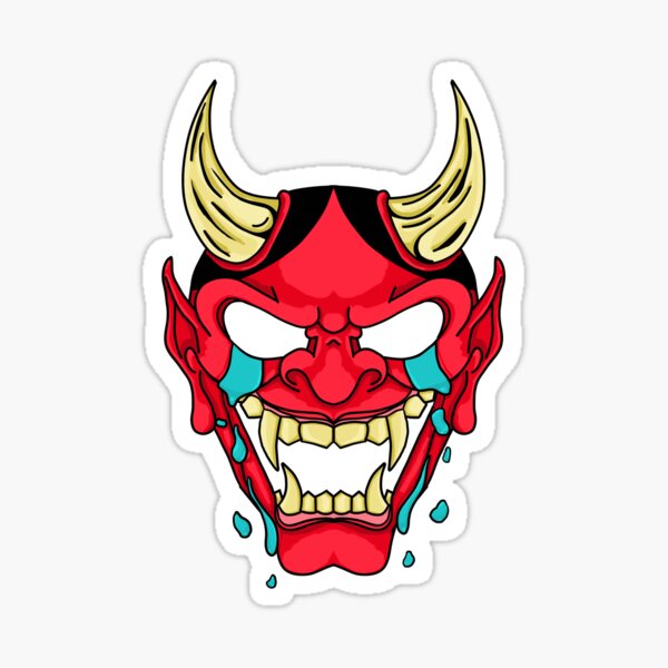 "Crying Oni" Sticker for Sale by DoodleBeare | Redbubble