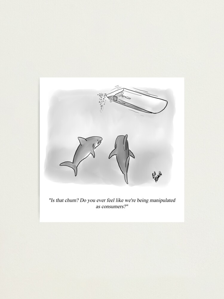 Impression photo « Cadeaux drôles de bande dessinée d'humour de requin ...