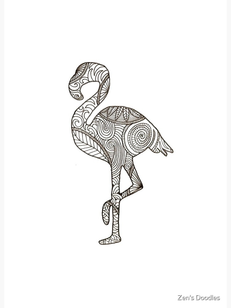 "Zentangle Flamingo" Art Board Print for Sale by Zen's Doodles | Redbubble