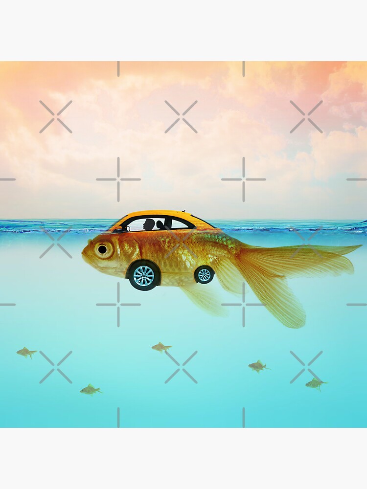 "Goldfish Submarine" Sticker for Sale by vinpez | Redbubble