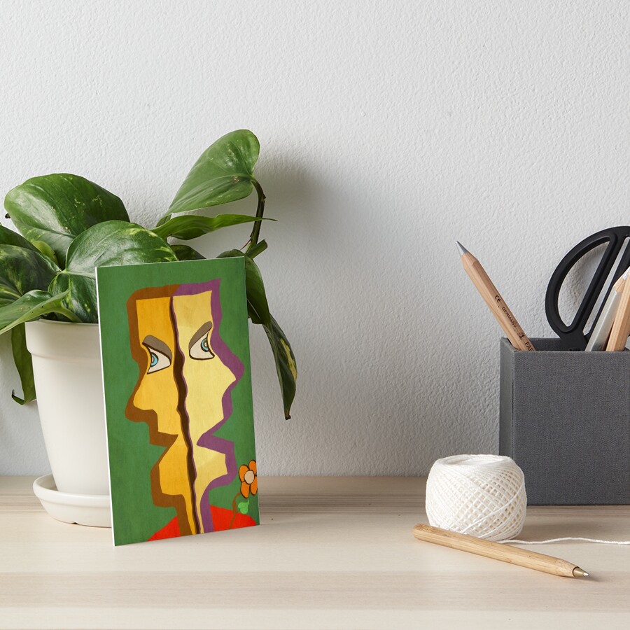 "Two sided face" Art Board Print for Sale by ReplyGirl | Redbubble