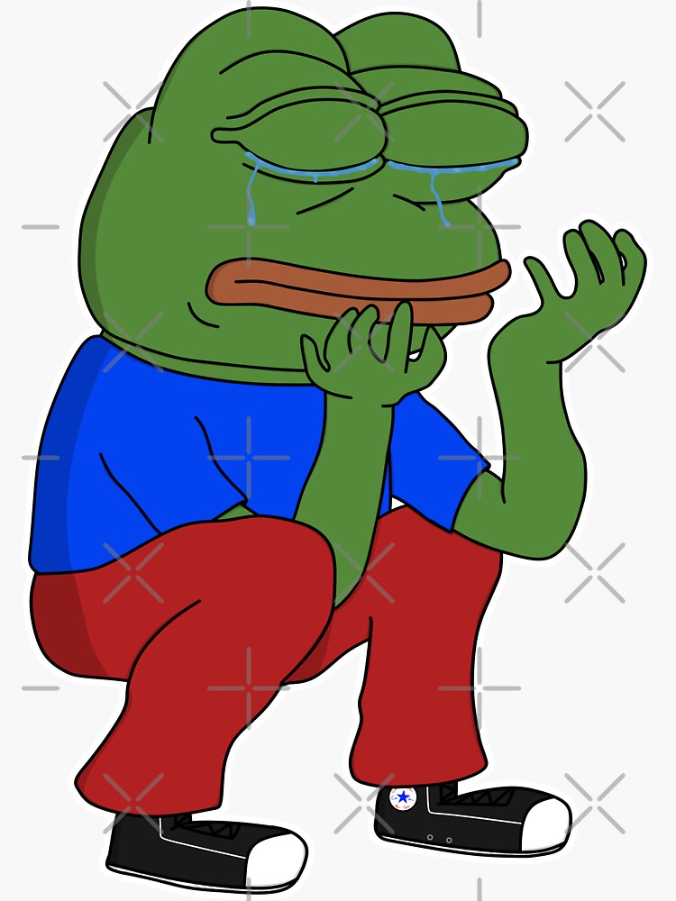 "PepeHands - White Outline" Sticker for Sale by mullelito | Redbubble