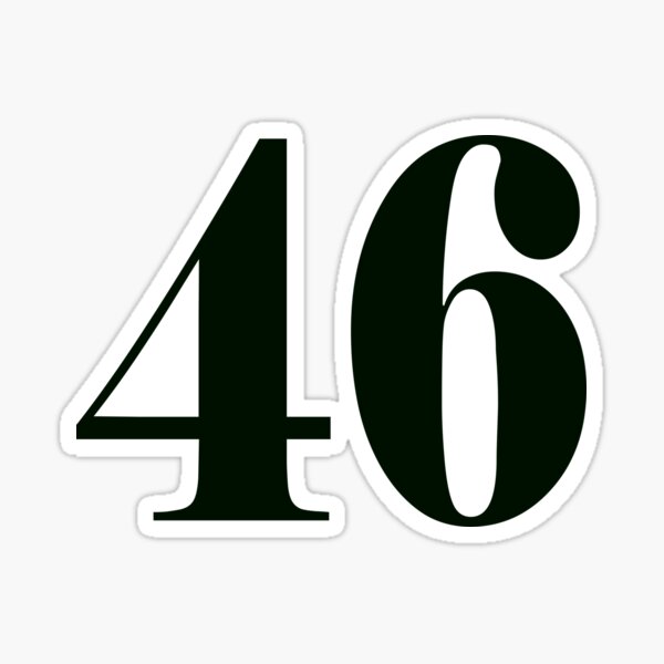 Pegatina «NÚMERO ---- 46 ---- NEGRO» de solgel47 | Redbubble