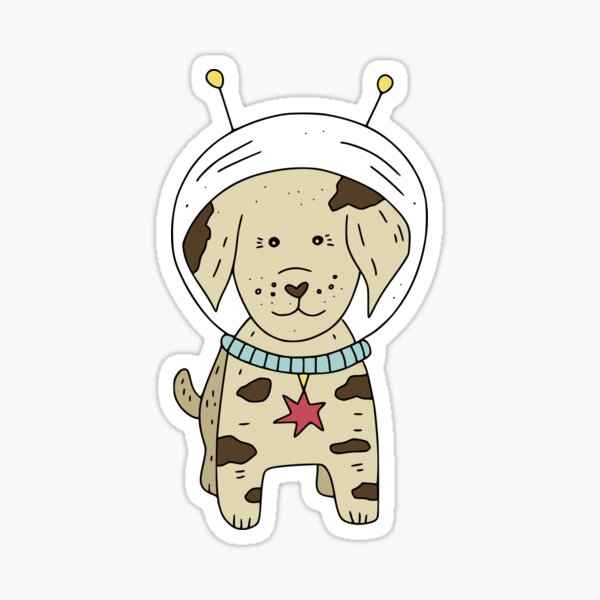 "Astro Space Dog - Cartoon " Sticker by BoomBlab | Redbubble