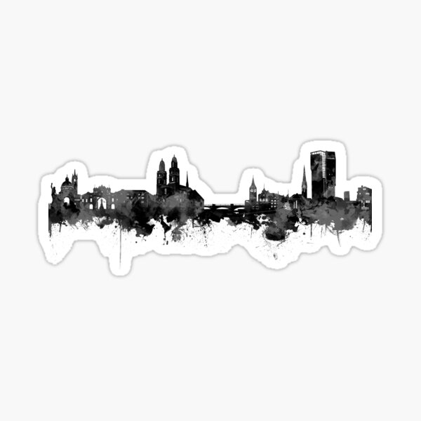 "zurich skyline" Sticker for Sale by BekimART | Redbubble