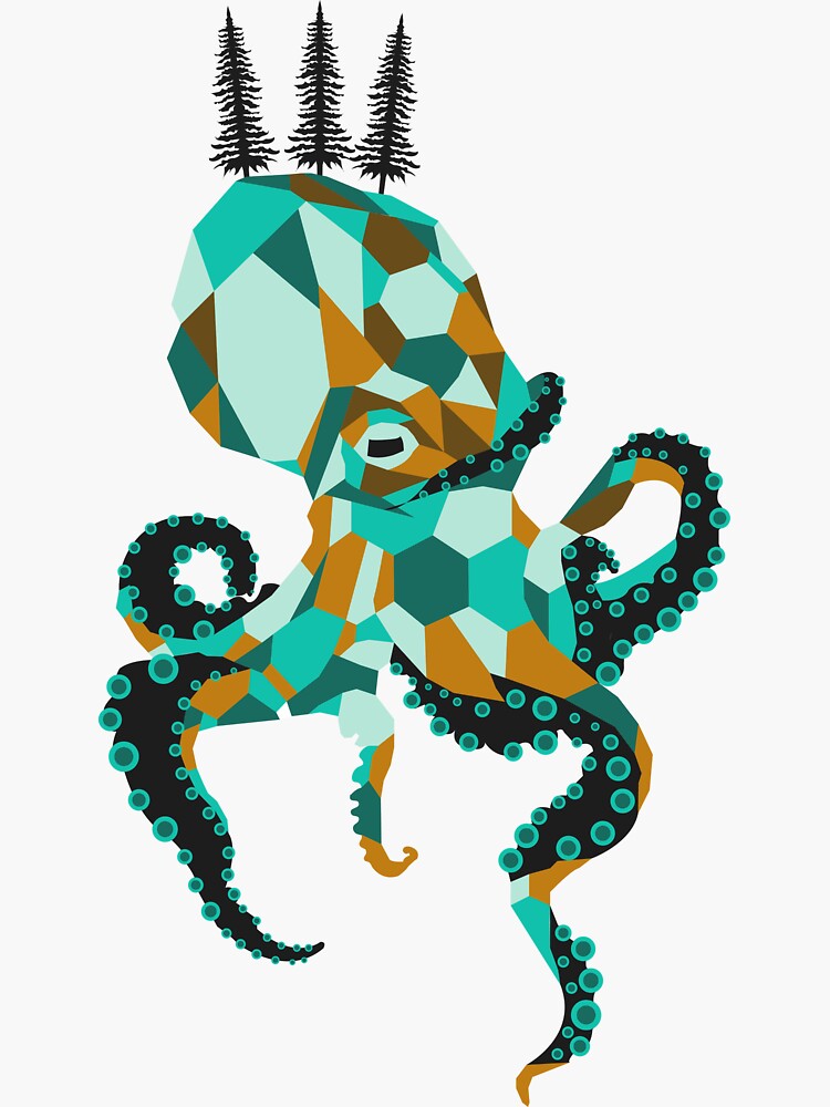 "Geometric Octopus" Sticker for Sale by AnisosPteron | Redbubble