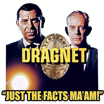 "Just the Facts Dragnet Tribute" Pin for Sale by 90snerd | Redbubble