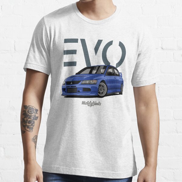 "EVO IX (blue)" T-shirt for Sale by MotorPrints | Redbubble ...