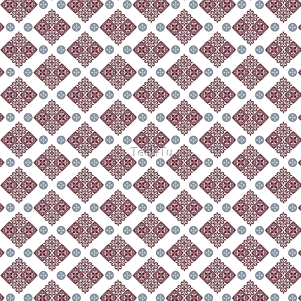 "Mexican Tile Inspired design / red diamond pattern " by Tee4Tu | Redbubble