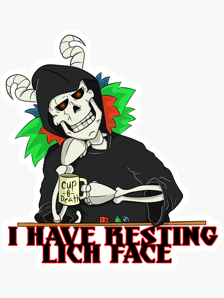 "Resting Lich Face" Sticker for Sale by TheBigT2 | Redbubble