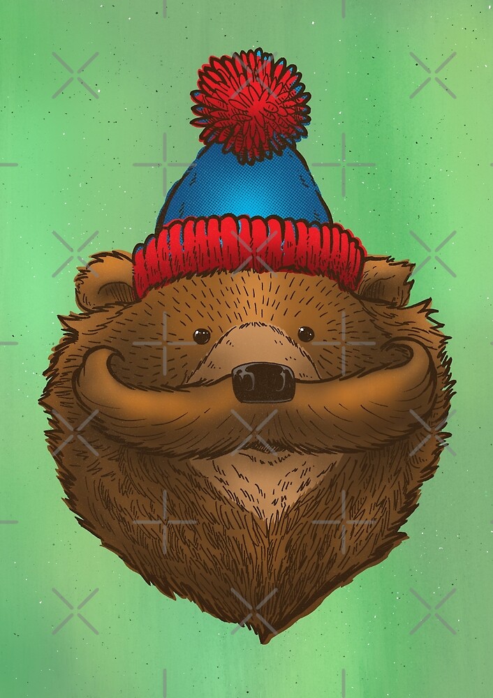 "The Mustache Bear" by nickv47 | Redbubble