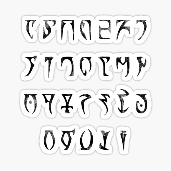 "The Daedric Alphabet" Sticker by IssacDesigns | Redbubble