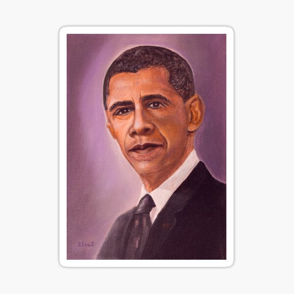 "Barack Obama portrait" Sticker for Sale by ZinaStromberg | Redbubble