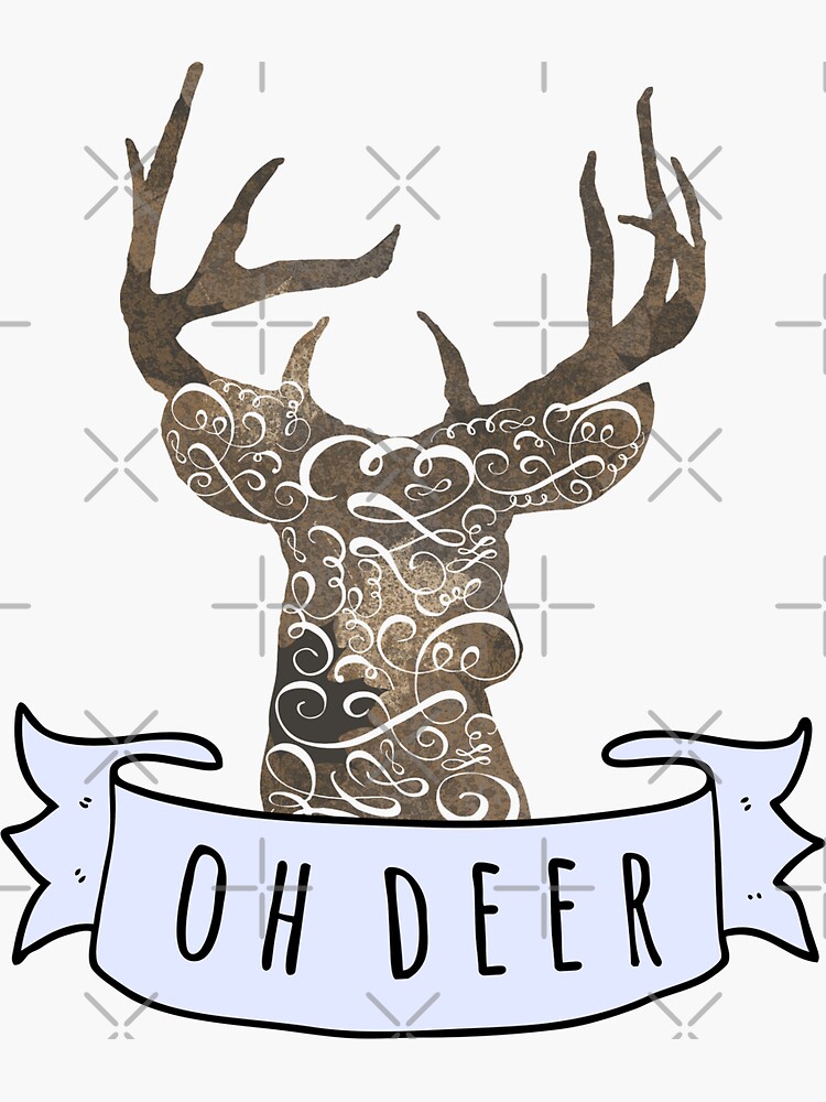 "oh deer! " Sticker for Sale by GrasslandDesign | Redbubble