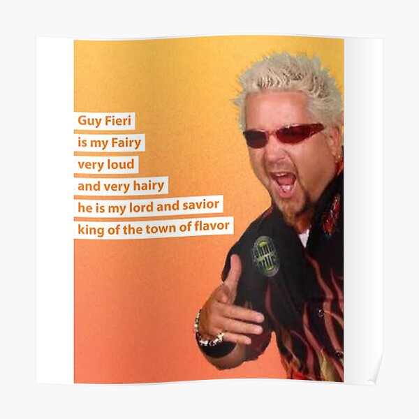 "Guy Fieri " Poster by A-Whole | Redbubble