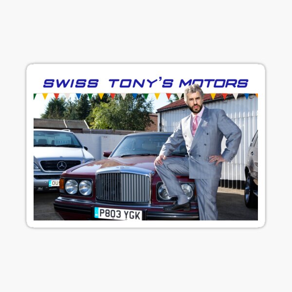 "Swiss Tony" Sticker for Sale by durrtypop | Redbubble
