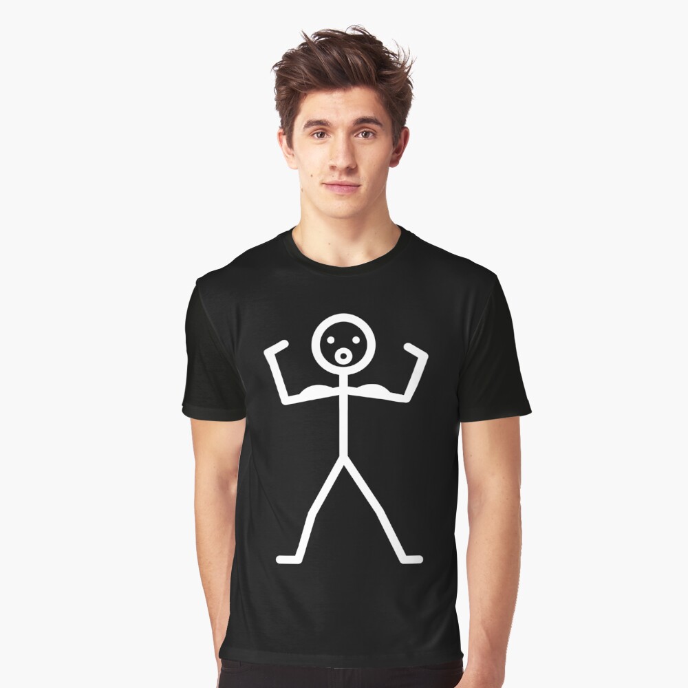 "Stick Figure Bicep Gift Muscle Fitness Skinny" Sticker by Franja2 ...